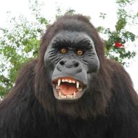China Outdoor Realistic Animatronic Animals Gorilla Model Natural Color for sale
