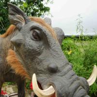 China Customized Realistic Animatronic Animals Wild Boar Model With Alive Roaring Sound for sale