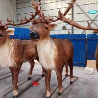 China Outdoor Waterproof Life Size Elk Statue Adult Age With Realistic Sound for sale