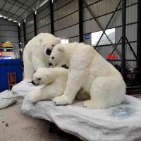 China Realistic Animatronic Life Size Polar Bear  Customized Available 12 Months Warranty for sale