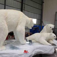 China Realistic Animatronic Life Size Polar Bear  Customized Available 12 Months Warranty for sale