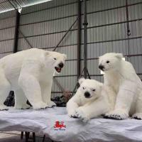 China Realistic Animatronic Life Size Polar Bear  Customized Available 12 Months Warranty for sale