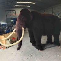 China Size Custom Realistic Animatronic Animals Mammoth Model Adult Age for sale