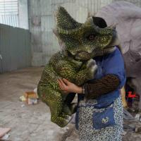 China Lightweight Soft Realistic Hand Puppet , Triceratops Hand Puppet for sale