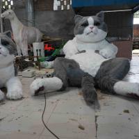 China Life Size Realistic Animatronic Animals 200W Size Custom Interactive Talking Cat for sale