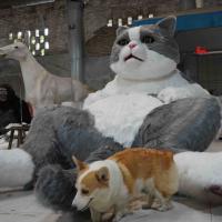 China Life Size Realistic Animatronic Animals 200W Size Custom Interactive Talking Cat for sale