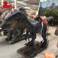 China High Quality Realistic Animatronic Dinosaur Escape Room Wall-Mounted Decorative Raptor Dinosaur Head for sale