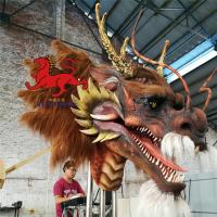 China Wall Mounted Animatronic Dragon Head 1.8m 12months Warranty for sale