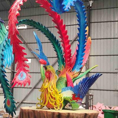 China Weather Proof Realistic Animatronic Animals Chinese Mythical Animal Phoenix for sale