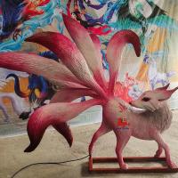 China Electronic Handcrafted Realistic Creatures Chinese Mythology Animal Nine Tailed Fox for sale
