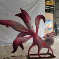 China Electronic Handcrafted Realistic Creatures Chinese Mythology Animal Nine Tailed Fox for sale