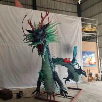 China Alive Sound Realistic Animatronic Animals Chinese Mythical Creatures Green Dragon for sale