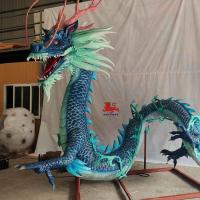 China Alive Sound Realistic Animatronic Animals Chinese Mythical Creatures Green Dragon for sale