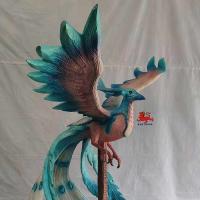 China Customizable Realistic Animatronic Animals Chinese Ancient Creatures Green Bird for sale