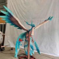 China Customizable Realistic Animatronic Animals Chinese Ancient Creatures Green Bird for sale