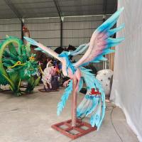 China Customizable Realistic Animatronic Animals Chinese Ancient Creatures Green Bird for sale