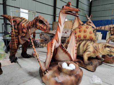 China Selfie Point Quetzalcoatlus Realistic Animatronic Dinosaur With Eggs Infrared Sensor Start for sale