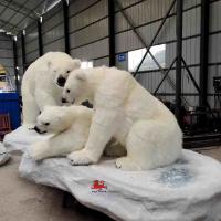 China Theme Parks Authentic Animatronic Polar Bear With Voice And Animal Sounds for sale