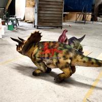 China New Realistic Animatronic Remote Control Walking Robot Dinosaur Triceratops Robot Dog for sale
