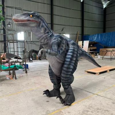 China Theme Park Realistic Animatronic Dinosaur Costume Hidden Legs Velociraptor Costume for sale