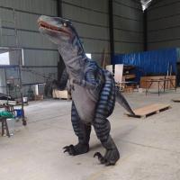China Theme Park Realistic Animatronic Dinosaur Costume Hidden Legs Velociraptor Costume for sale