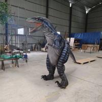 China Theme Park Realistic Animatronic Dinosaur Costume Hidden Legs Velociraptor Costume for sale