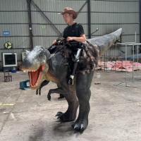 China Theme Park Realistic Animatronic Dinosaur Ride Costume Stilts T-rex Costume for sale