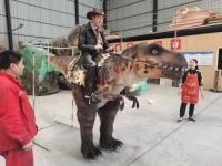 China Theme Park Realistic Animatronic Dinosaur Ride Costume Stilts T-rex Costume for sale