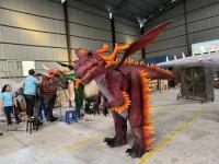 China Handmade Realistic Animatronic Dinosaur Suit Hidden Legs Dragon Costume for sale