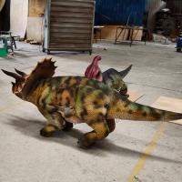 China New Realistic Animatronic Remote Control Walking Robot Dinosaur Triceratops Robot Dog for sale