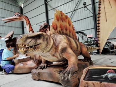 China Prehistoric Park Realistic Animatronic Dinosaur Dimetrodon 4m Model for sale