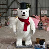 China Theme Park Animatronic Christmas Decoration Singing Cartoon Polar Bear Model for sale