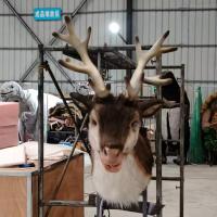 China Theme Park Animatronic Realistic Singing Reindeer Head For Christmas Decoration for sale