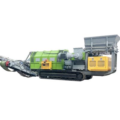 China Industrial Mobile Plastic Metal Crusher Recycling Waste Plastic Glass Plastic Wood Shredder Machine for sale
