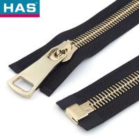 China Metal #12 Separating Zippers 27 Inch Metal Jacket Zipper Gold Teeth for sale