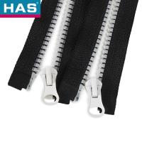 China Luminous Plastic Zippers Two Way Separating Jacket Zipper New Design for sale