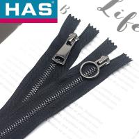China Eco Friendly Metal Zippers Polished Black Metal Zip For Garment Jacket for sale