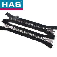 China #8 Corn Teeth Zipper Matt Black Two Way Open End Zip For Garment for sale