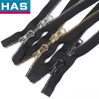 China Black Metal Zippers Smooth Closed End Zippers Durable For Clothing for sale
