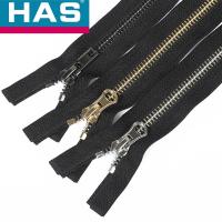 China Black Metal Zippers Smooth Closed End Zippers Durable For Clothing for sale