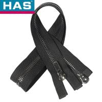 China Black Metal Zippers Smooth Closed End Zippers Durable For Clothing for sale