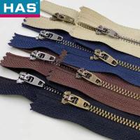China Silver Teeth Closed End Metal Zip Black / Dark Blue Zipper For Jeans for sale