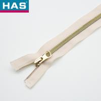 China #3 #5 #7 Nylon Zippers Golden Teeth Heavy Duty Coat Zippers Nickel Free for sale
