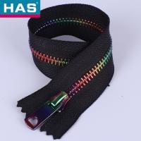 China Brass Colored Metal Zippers #5 #10 Rainbow Teeth Zippers For Clothing for sale