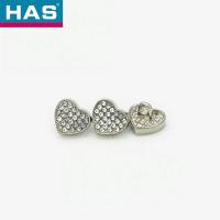 China 10mm Diamond Buttons silver Heart Shaped Buttons for sweater for sale
