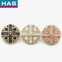 China Pink Designer Coat Buttons 17.5mm / 22.5mm Decorative Rhinestone Buttons for sale