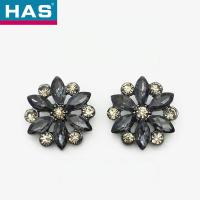 China Nickel Free Black Rhinestone Buttons 21mm Buttons For Coat Windbreaker for sale