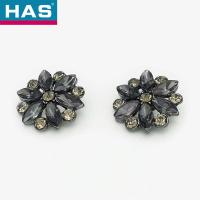 China Nickel Free Black Rhinestone Buttons 21mm Buttons For Coat Windbreaker for sale
