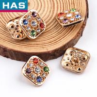 China Square Diamond Buttons Colored Zinc Alloy Button Hollow For Women'S Coats for sale