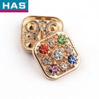 China Square Diamond Buttons Colored Zinc Alloy Button Hollow For Women'S Coats for sale